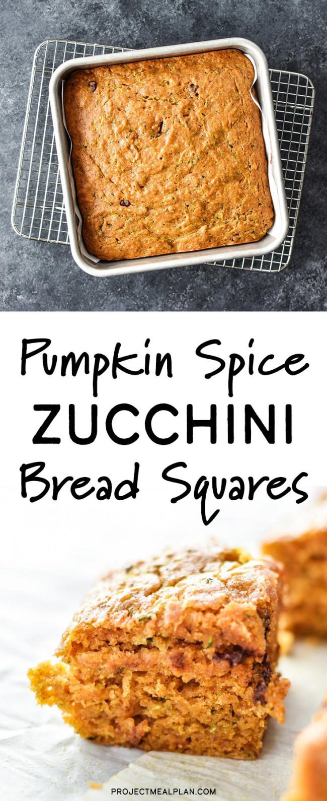 Pumpkin Spice Zucchini Bread Squares - Project Meal Plan