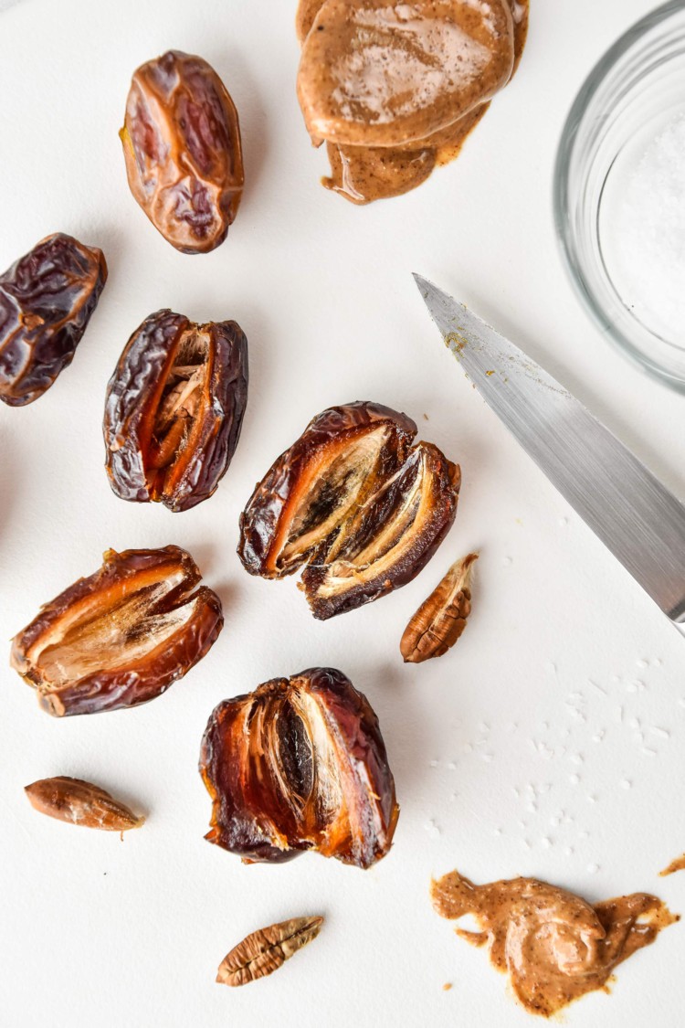 Salted Almond Butter Stuffed Dates - Project Meal Plan
