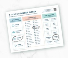 "What's For Dinner?" Printables Activity Pack - Project Meal Plan