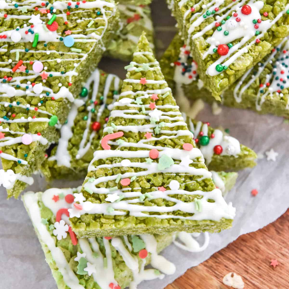 Easy Christmas Tree Rice Krispies Treats - Project Meal Plan